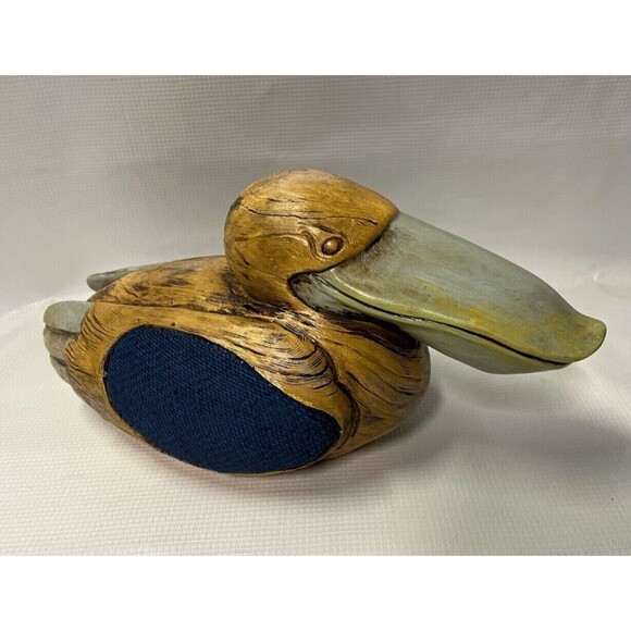 Accents | Carved Woodlook Pelican Figurine Resin Folk Art Rustic Beach ...